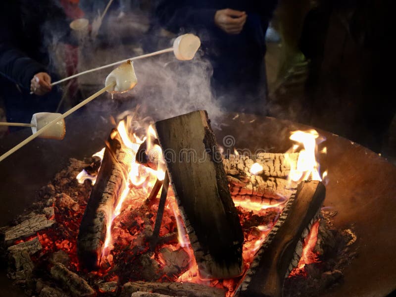 Marshmallows Roasting Over Fire Stock Image - Image of food, treats ...
