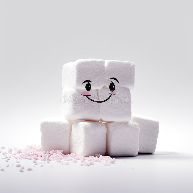 Marshmallows with a smile stock illustration. Illustration of carefree ...