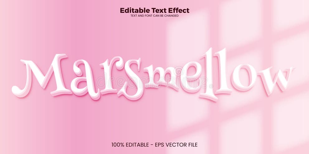 Marsmellow Editable Text Effect in Modern Trend Style Stock Vector - Illustration of font, card ...