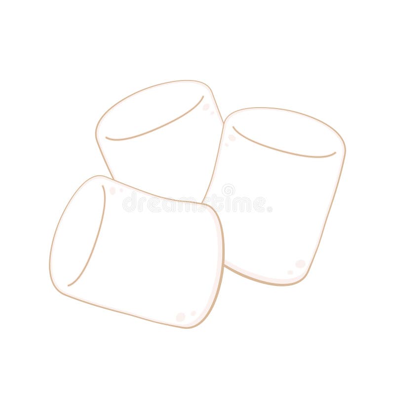 Marshmallow Cartoon Vector. Marshmallow on White Background Stock ...