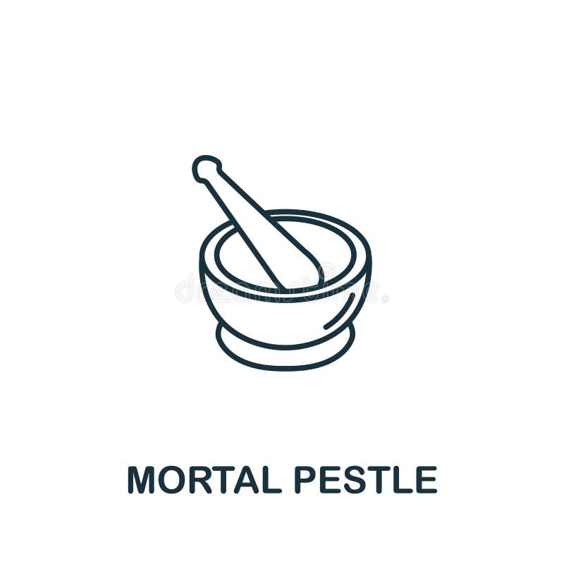 Martar and Pestle Icon from Spa Therapy Collection. Simple Line Element ...