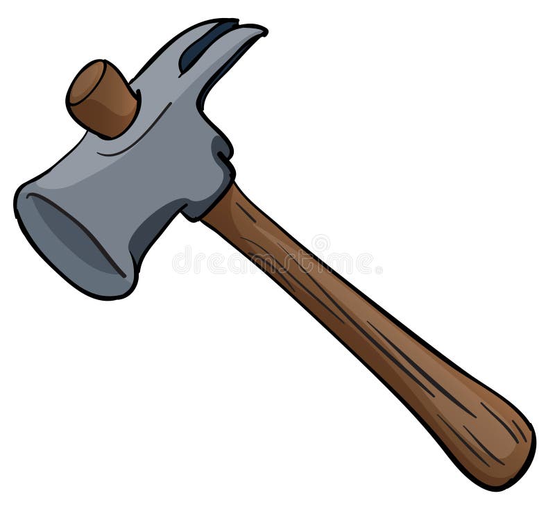 Dessin D'isolement De Bande Dessinée De Marteau Illustration de Vecteur ...