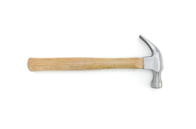 Marteau sur le blanc image stock. Image du closeup, réparation - 57146757