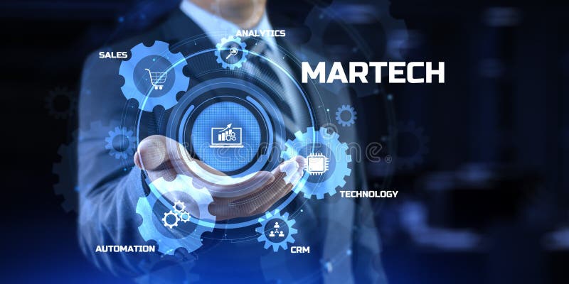 Martech Marketing Technology Concept on Virtual Screen Interface Stock ...