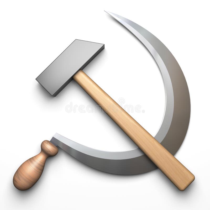Icona Della Falce E Martello Fondo Grigio Illustrazione Di Vettore ...