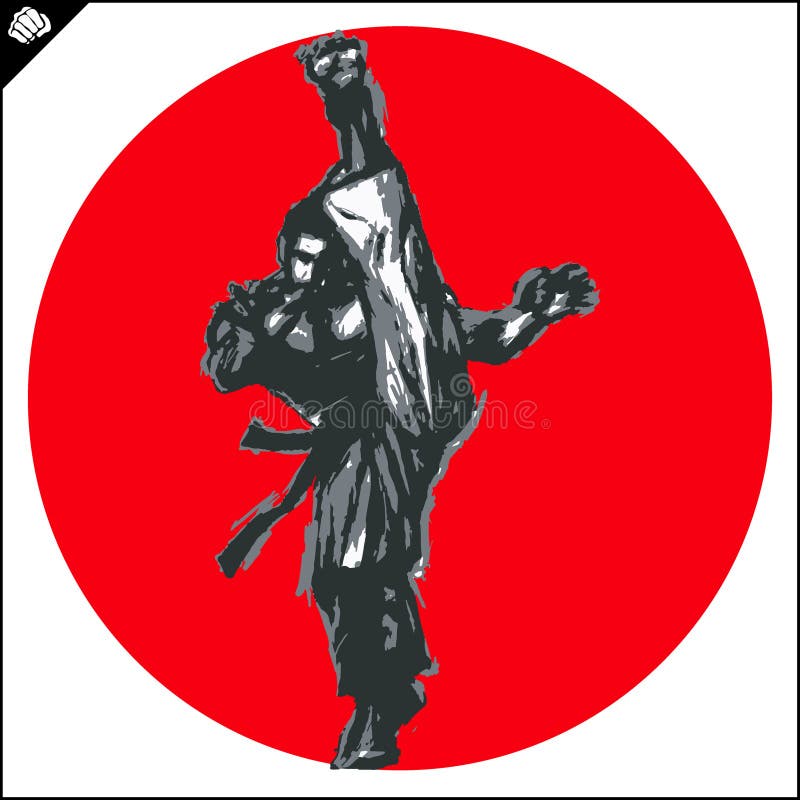Martial Art Colored Simbol Design. Karate Emblem. Stock Illustration ...