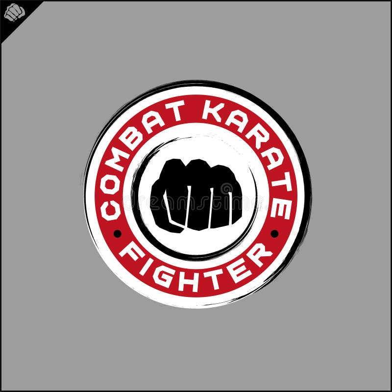 Emblem of Karate Power Fist Patch. Vector. Stock Vector - Illustration ...