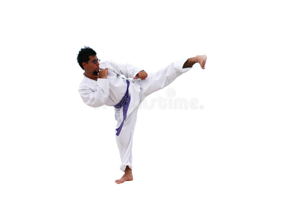 Martial art side kick stock image. Image of black, student - 517539