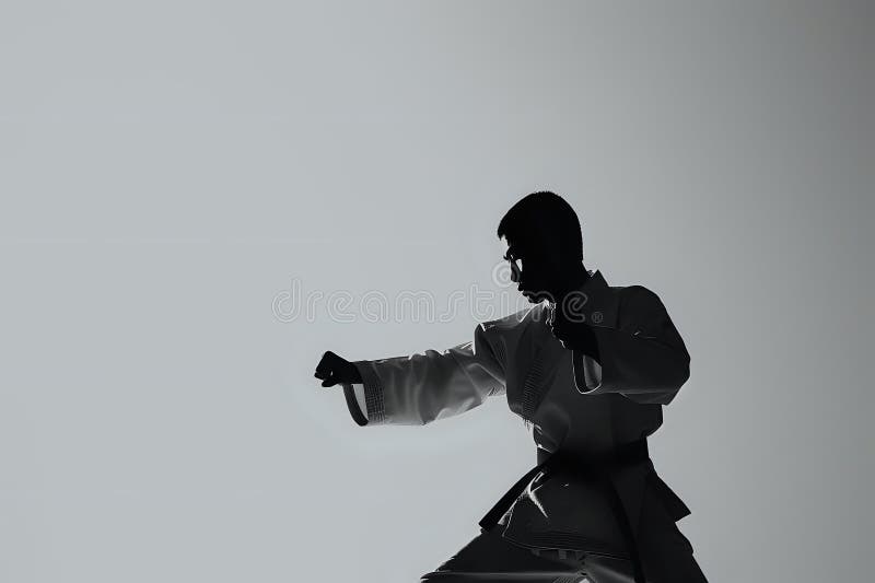 Martial Artist Executes Powerful Karate Block, Demonstrating Precise ...