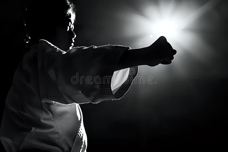 Martial Artist Executes Powerful Karate Punch with Precision and Grace ...