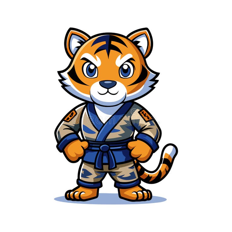 Martial Arts Experience of a Distressed Tiger Cub Stock Vector ...