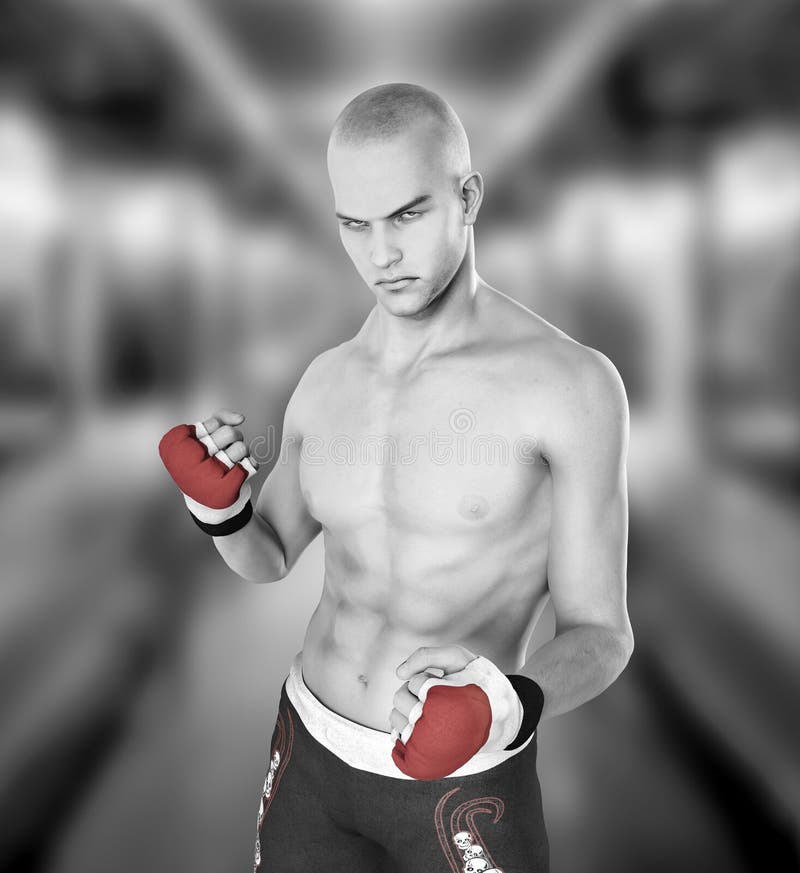 Martial Arts UFC Fighter Boxer Man Stock Illustration - Illustration of ...