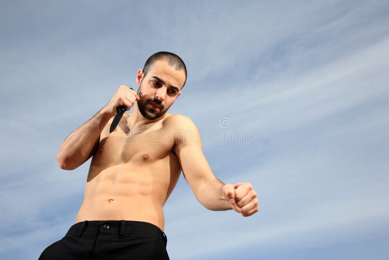 Martial arts instructor stock image. Image of blue, active - 26950907