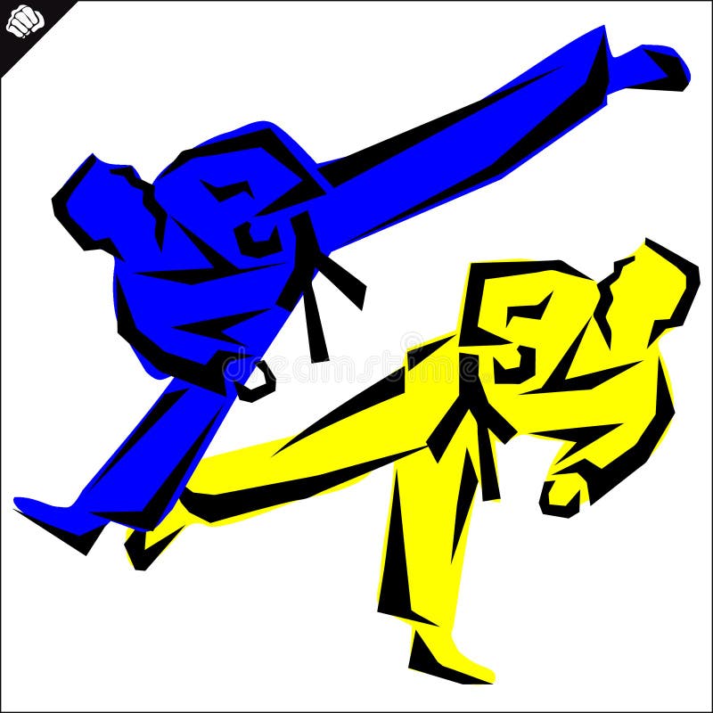 Karate Kick Poster. Vector. Stock Vector - Illustration of master ...