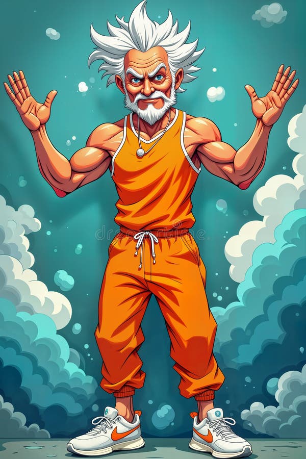 Martial Arts Master with Determined Expression Stock Illustration ...