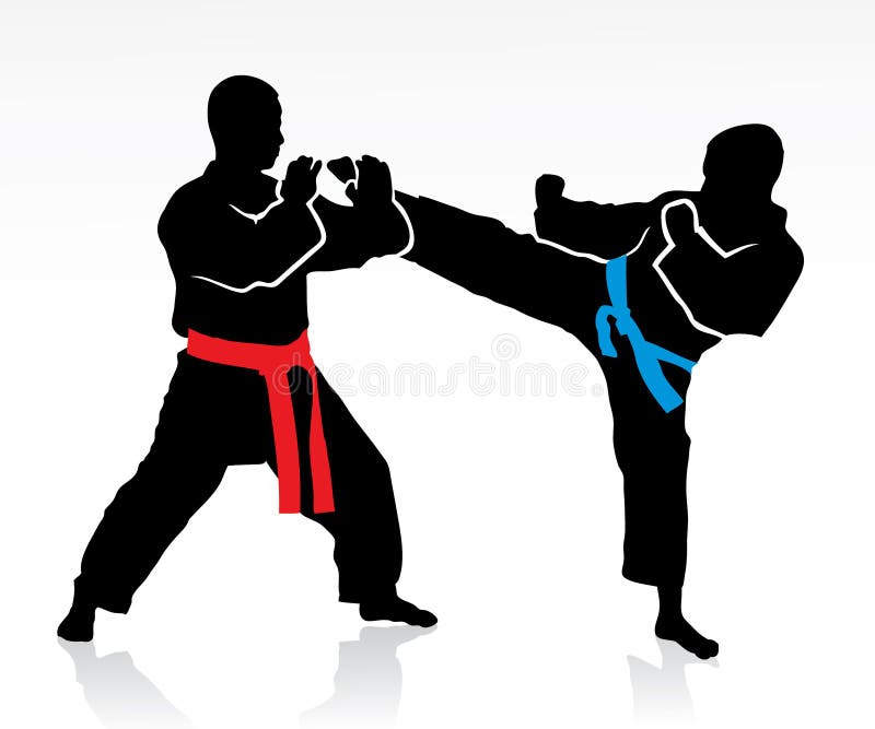 Mma fighters silhouettes stock illustration. Illustration of fighting ...