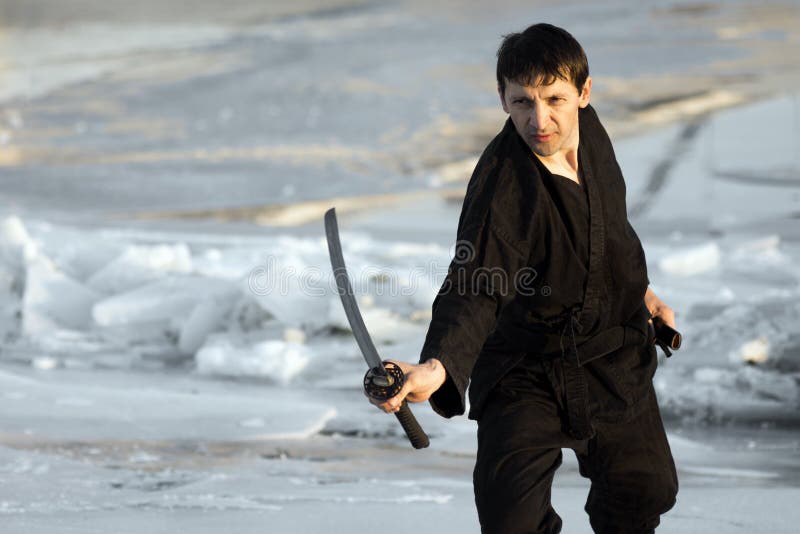 Martial arts in snow stock photo. Image of sportswear - 84811714