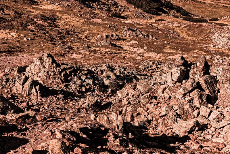 Martian landscape stock photo. Image of solitude, stones - 97857748