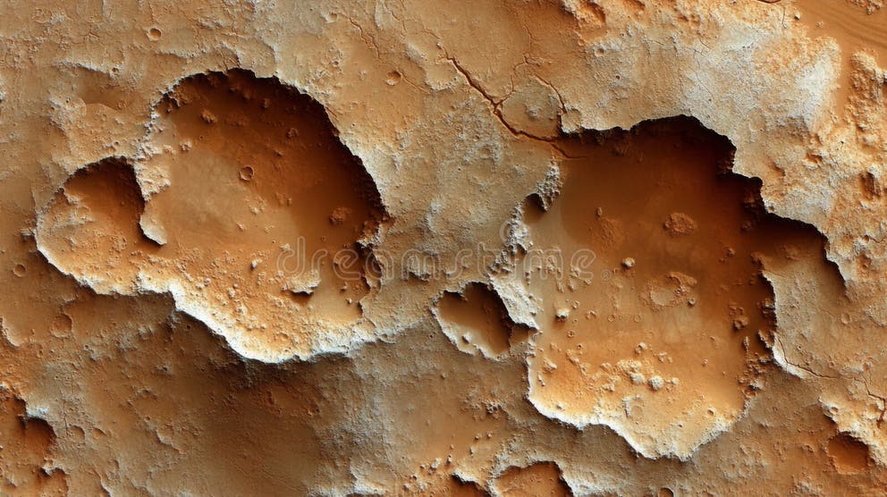 Martian Surface Reveals Eroded Craters and Texture Stock Illustration ...
