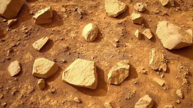 Martian Surface Rocks and Red Soil Texture Stock Illustration ...
