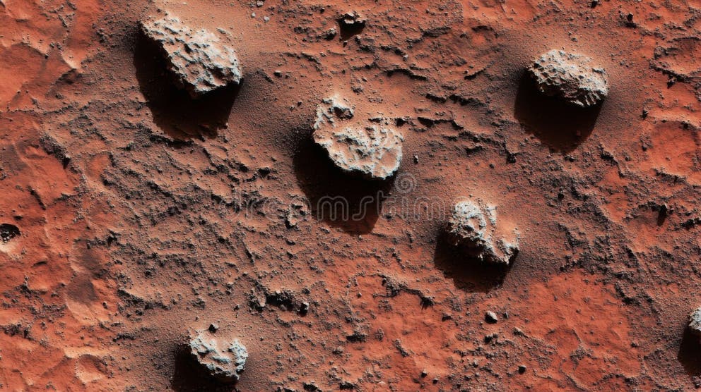 Martian Surface Rocks and Red Soil Texture Stock Illustration ...