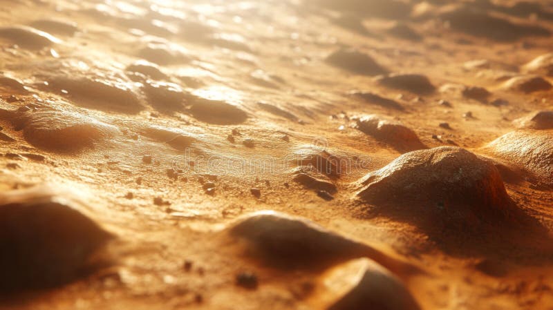 Martian Surface Texture Golden Sandscape Stock Illustration - Illustration of stones, orange ...