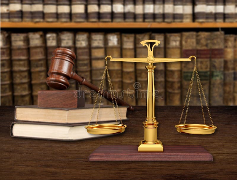 Martillo De Madera Del Juez Con El Libro Justicia Y Ley Imagen de ...