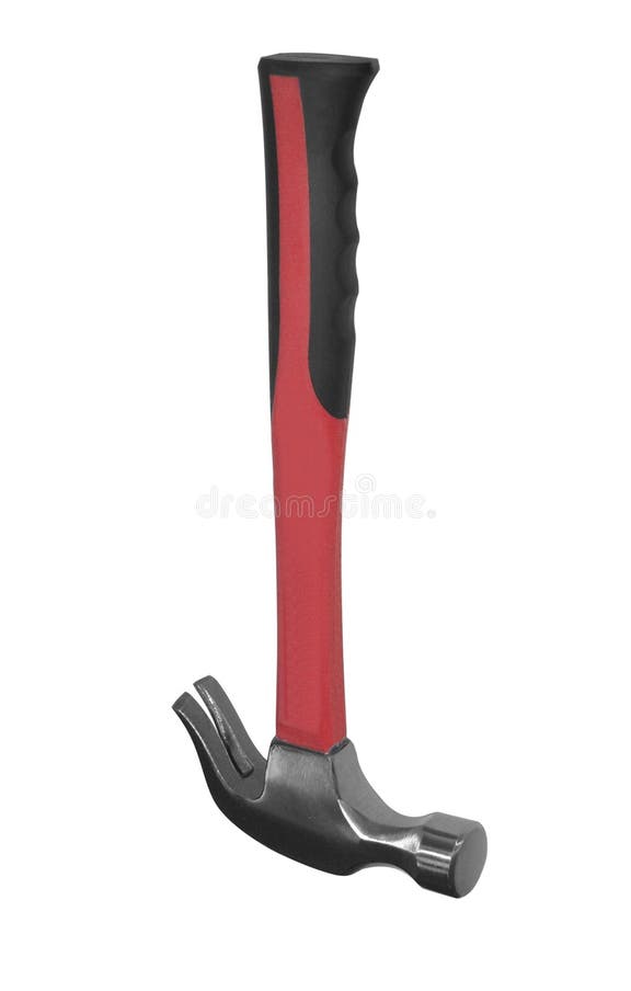 Martillo rojo aislado imagen de archivo. Imagen de housework - 124858031