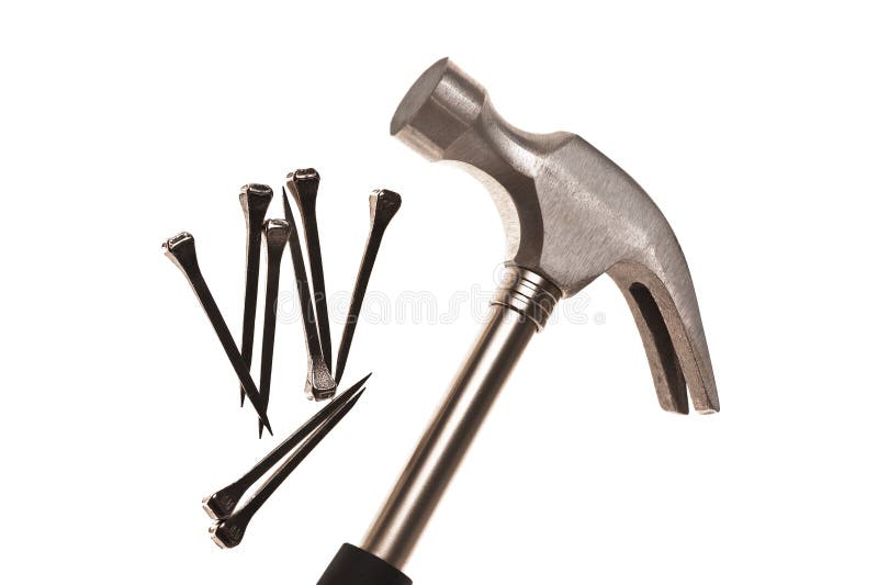 Martillo y clavos imagen de archivo. Imagen de puntos - 19562009