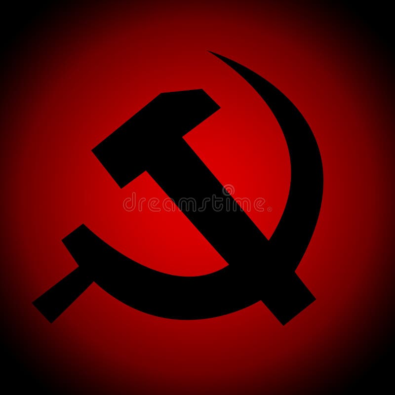 Martillo Y Hoz Sobre La Estrella Llameante Vector Ilustración del ...