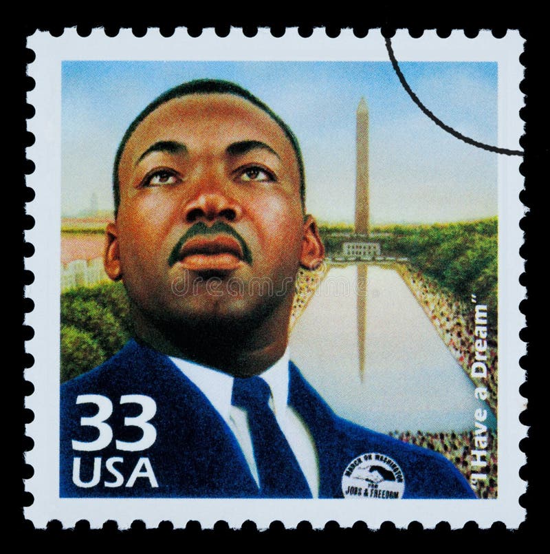 Martin Luther King Postage Stamp Foto Editorial - Ilustração de isolado ...