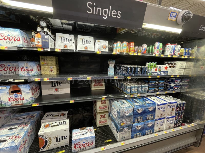 Walmart Interior Beer Section Singles Editorial Photography - Image of ...