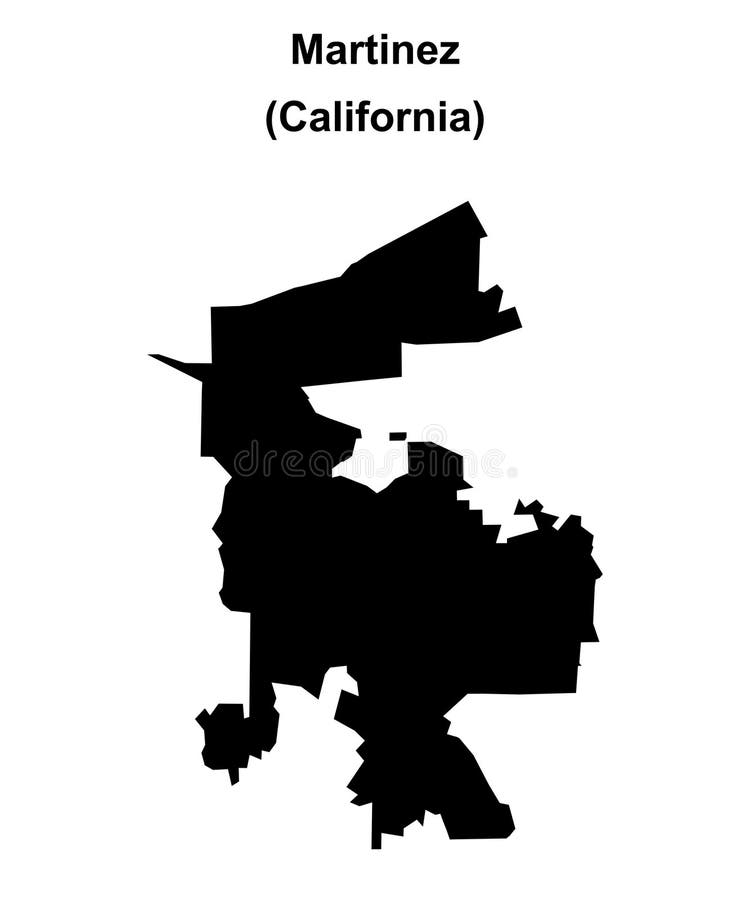 Martinez outline map stock illustration. Illustration of vector - 356996386