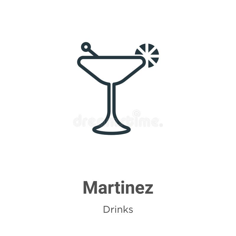 Outline Martinez Vector Icon. Isolated Black Simple Line Element ...