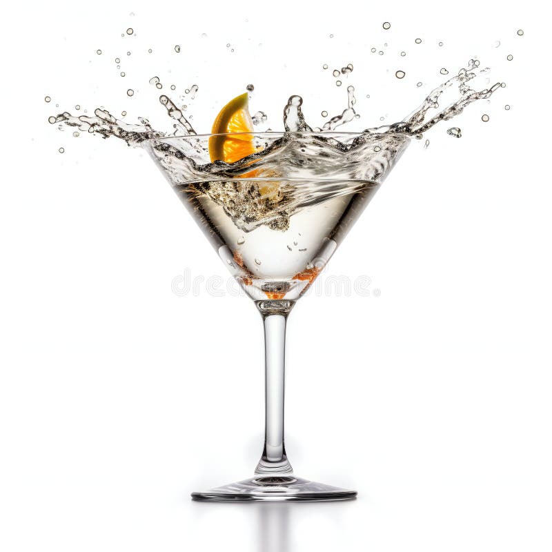 Martini Cocktail with Drink Splash Stock Illustration - Illustration of ...