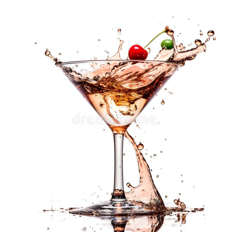 Martini cocktail splashing stock illustration. Illustration of ...