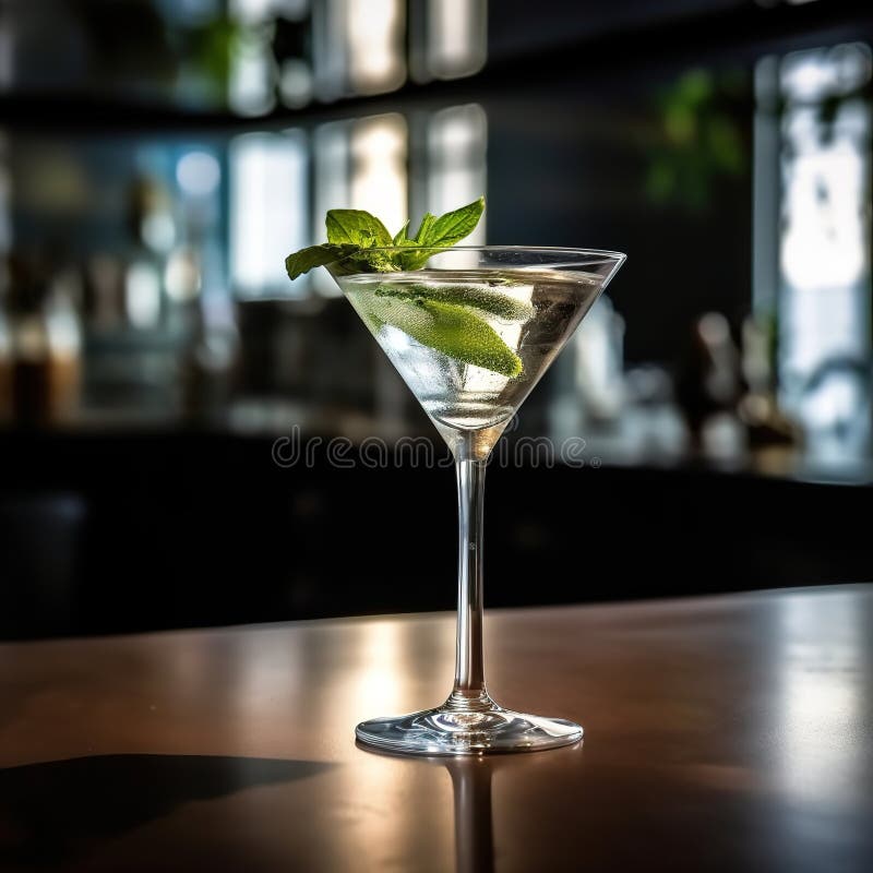 A Martini Glass On The Bar Generative Ai Stock Illustration Illustration Of Vector Martini