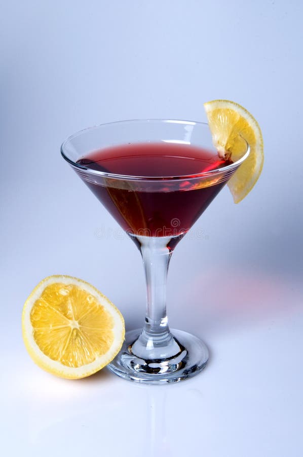Martini Glass Close-up with Red Wine Stock Image - Image of party ...