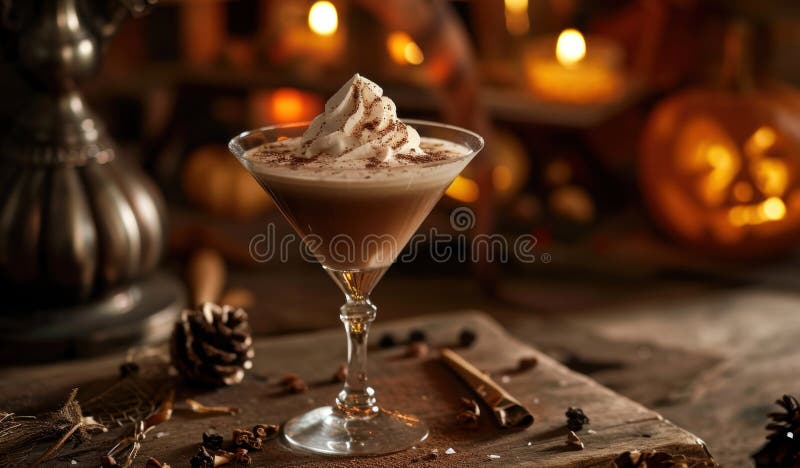The Martini Has Chocolate Whipped Cream From Inside Stock Image Image Of Liqueur Beverage