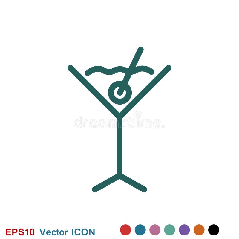 Martini Icon Logo, Illustration, Vector Sign Symbol for Design Stock ...