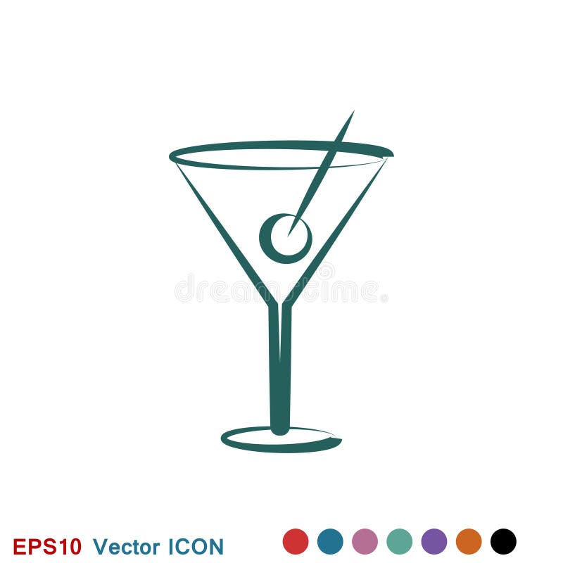 Martini Icon Logo, Illustration, Vector Sign Symbol for Design Stock ...