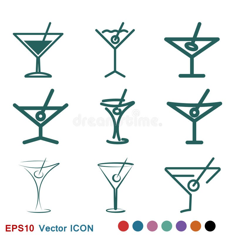Martini Icon Logo, Illustration, Vector Sign Symbol for Design Stock ...