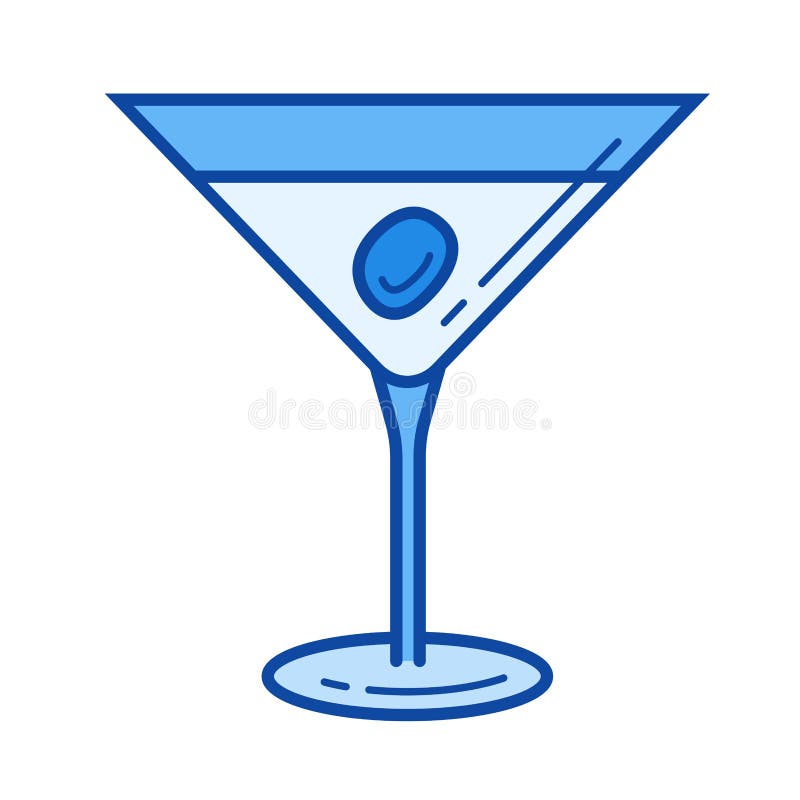 Martini line icon. stock vector. Illustration of design - 100290910