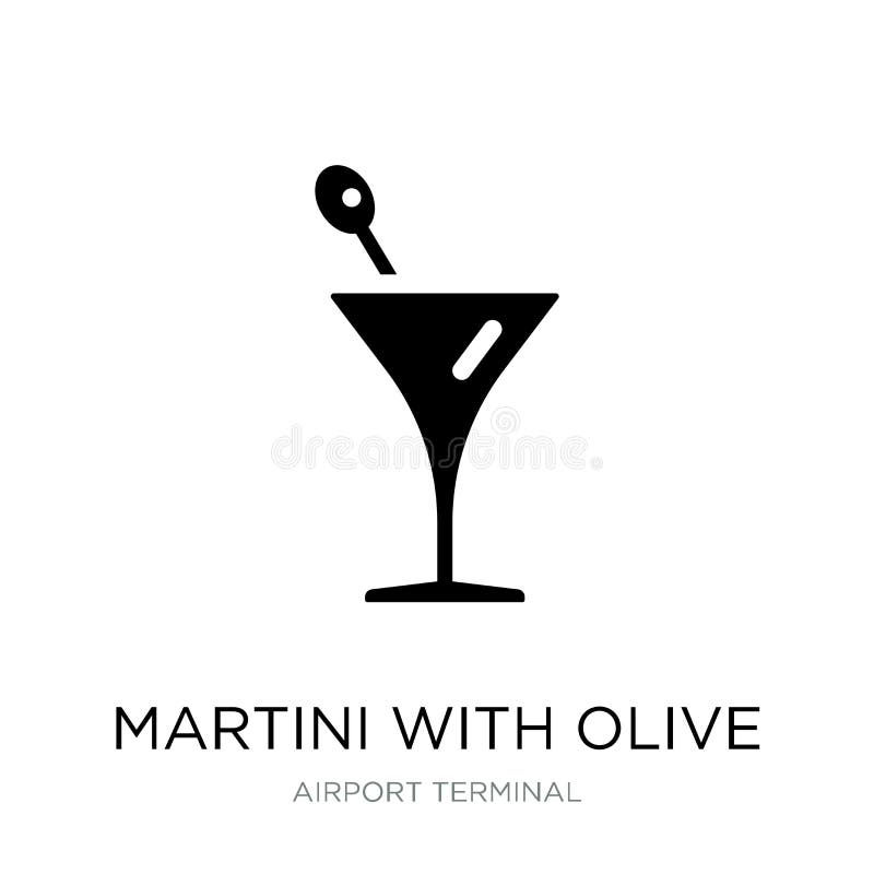 Martini with Olive Icon in Trendy Design Style. Martini with Olive Icon ...
