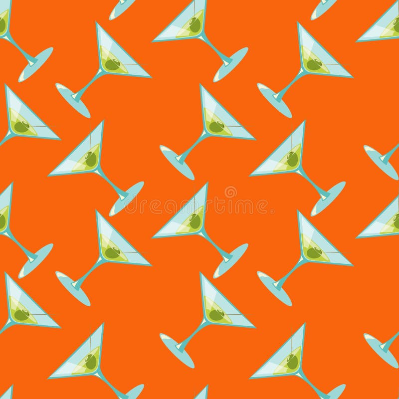 Martini Seamless Vector Pattern Stock Vector - Illustration of ...