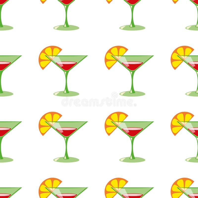 Martini Seamless Vector Pattern Stock Vector - Illustration of cafe ...
