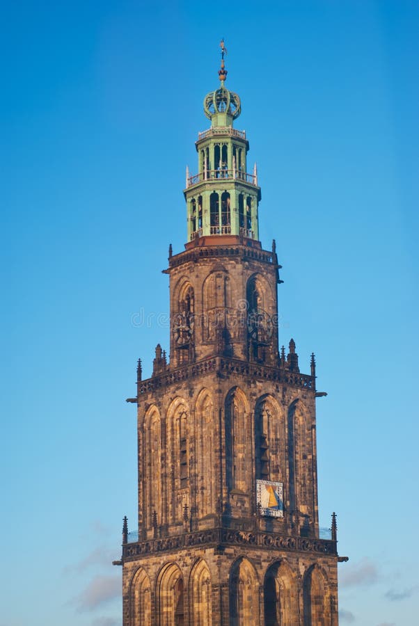 Martini tower in Groningen stock photo. Image of sundial - 22761618