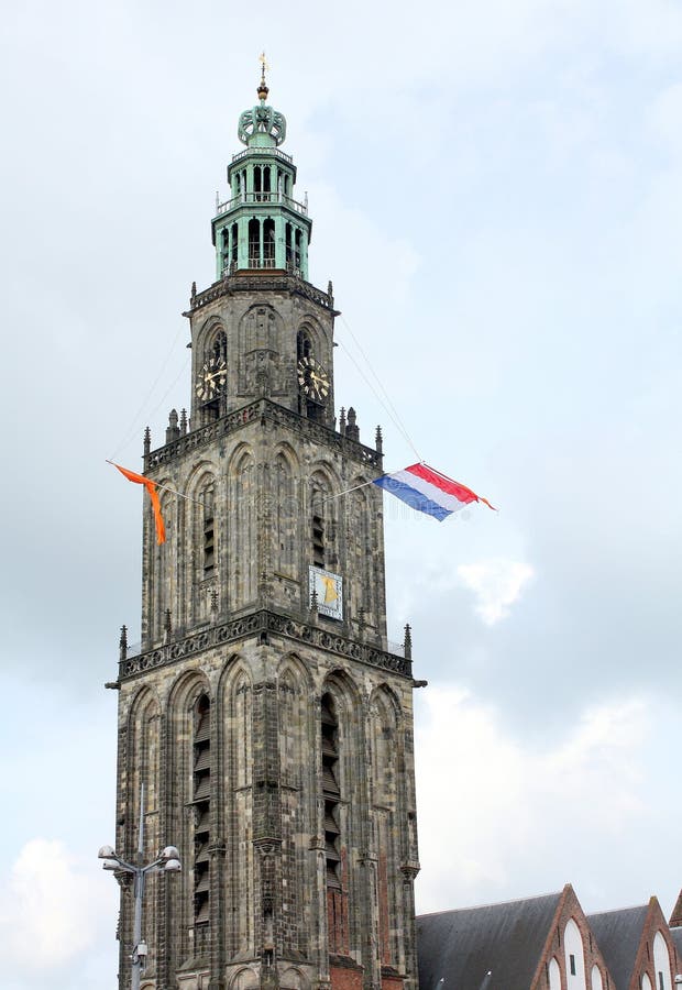 Martini tower in Groningen stock image. Image of monument - 140128569