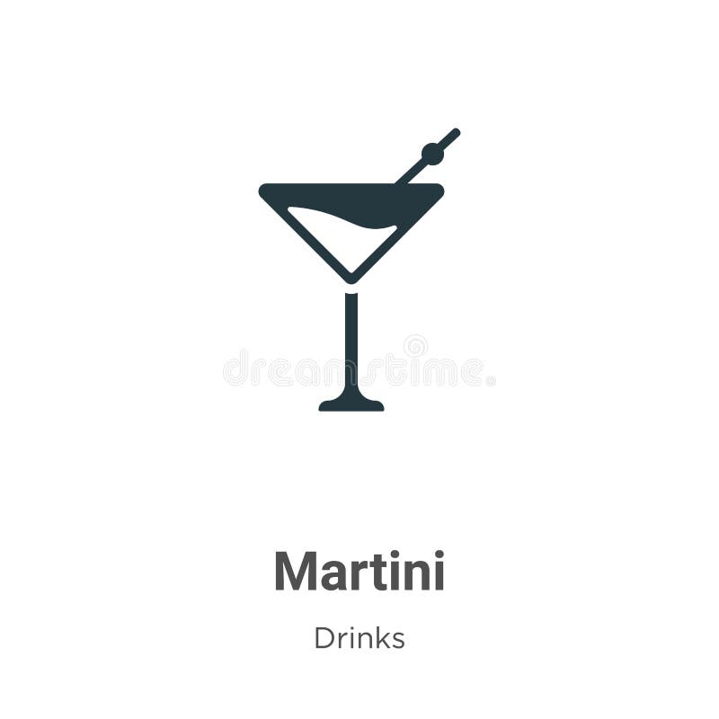 007 Martini Vector Icon on White Background. Flat Vector 007 Martini ...