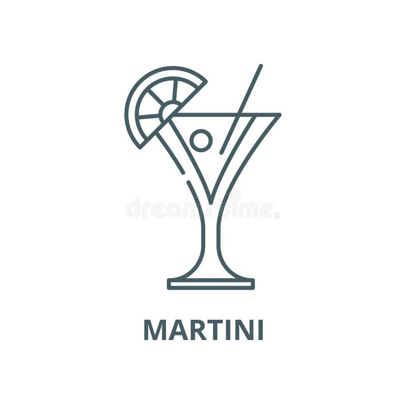 Martini Vector Line Icon, Linear Concept, Outline Sign, Symbol Stock ...